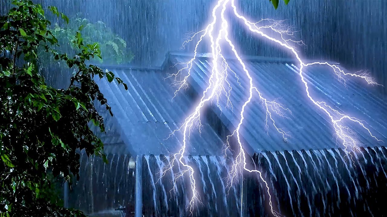 Fall Asleep in 5 Minutes with Powerful Rainstorm and Heavy Thunder ...