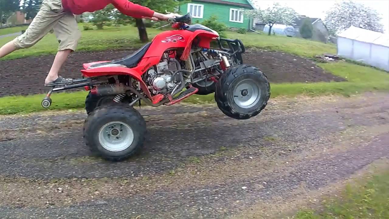 Trying to do wheele,but going bad.. Bashan bs7 200cc - YouTube