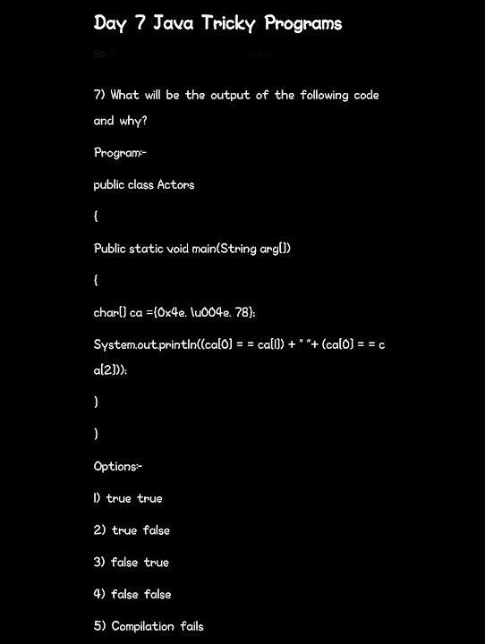 Java Tricky Programs Day 7 Coding Codelife Javaprogramming Youtube