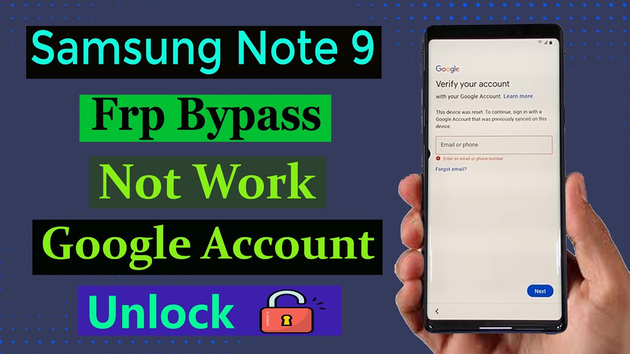 Samsung Note 9 FRP Bypass Android 10 (N960U) Google Account Unlock ...
