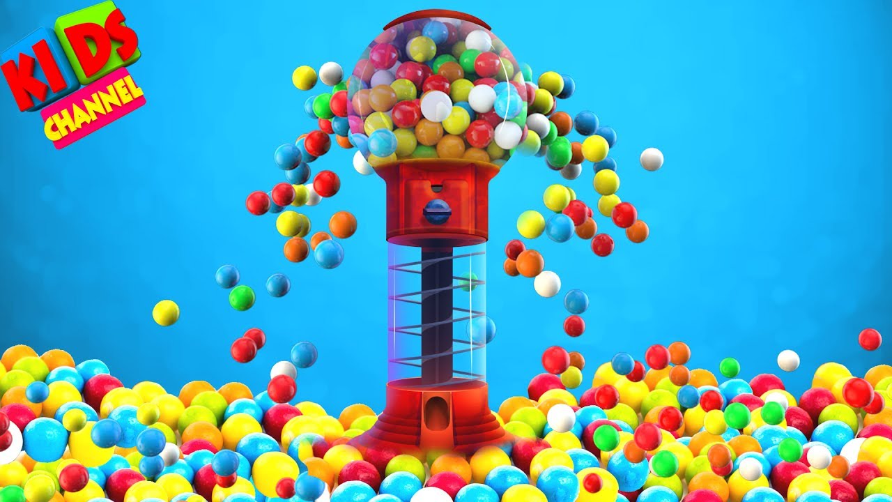 Kids channel | learn colors with gumball machine | color song - YouTube