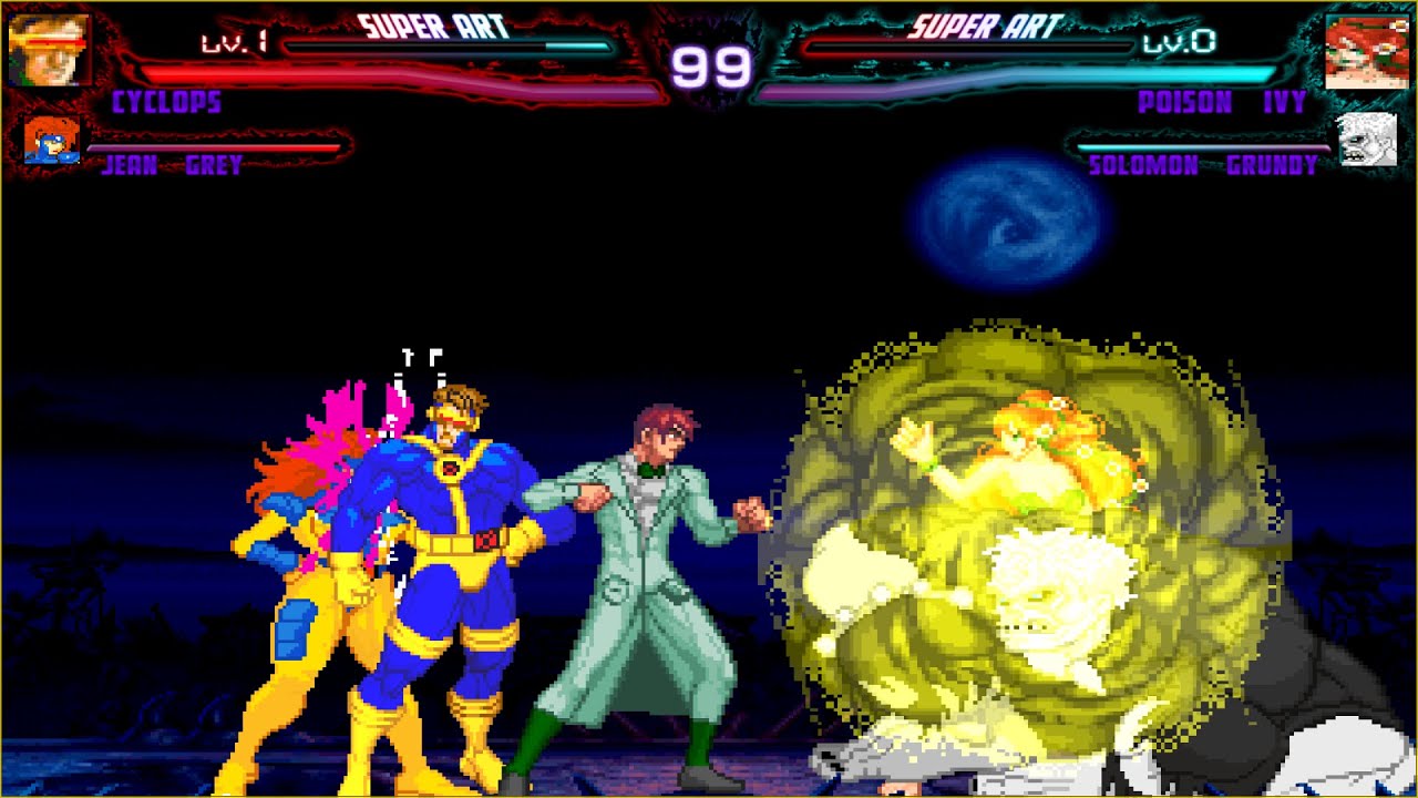 Mugen: Cyclops/Jean Gray vs Poison Ivy/Solomon Grundy - YouTube