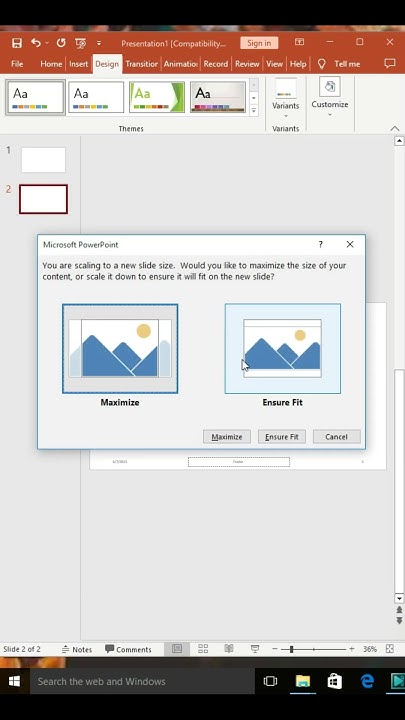 How to use slide size in MS Power point - YouTube