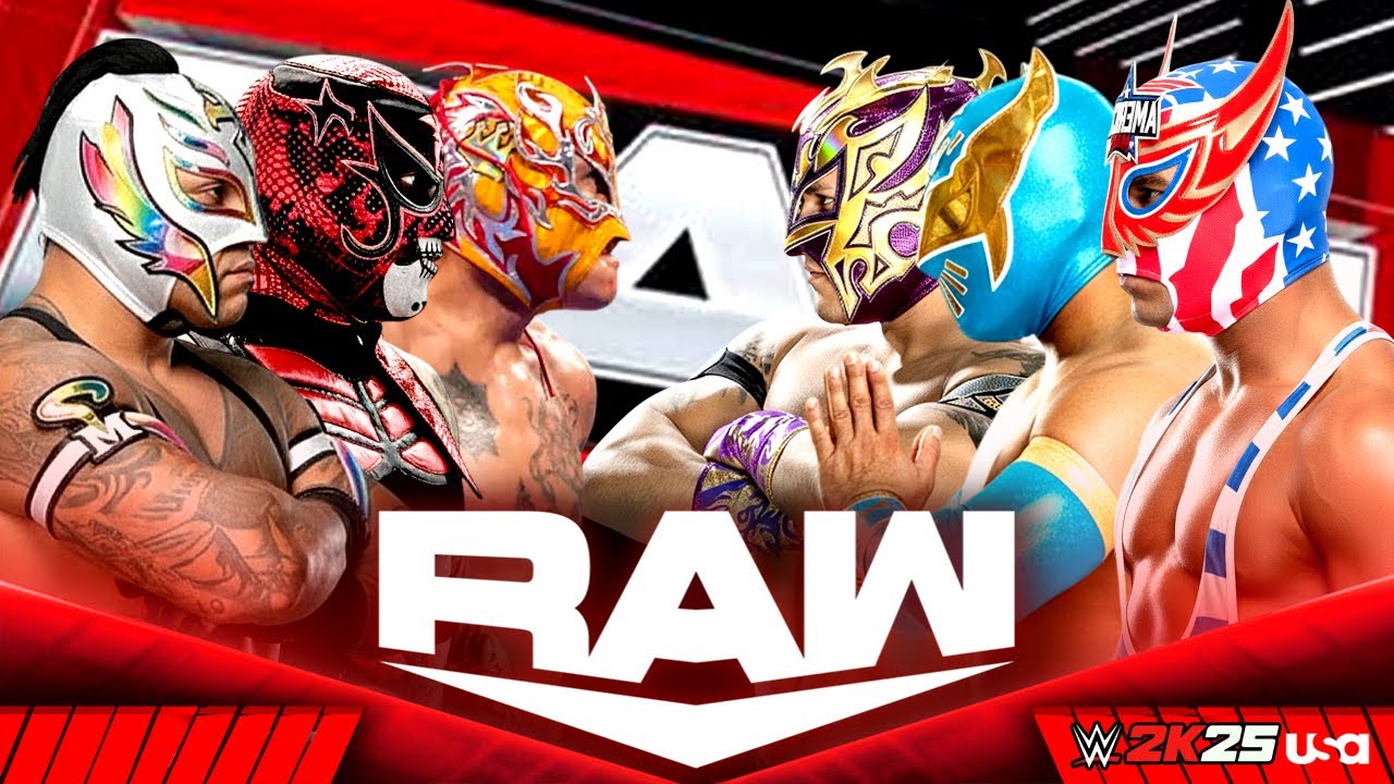 Rey Mysterio Rey Fenix & Penta vs Americano Kalisto & Sin Cara | WWE ...