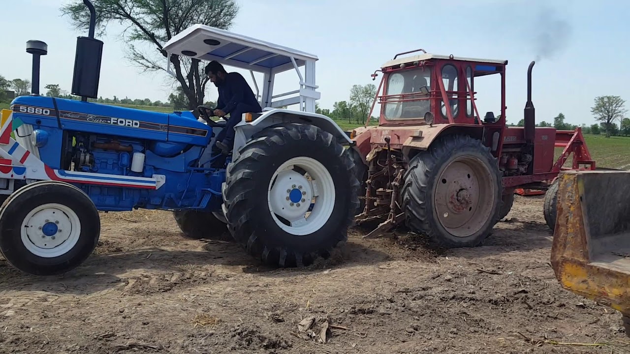 5880 ford tractor tochan with 520 rosi - YouTube