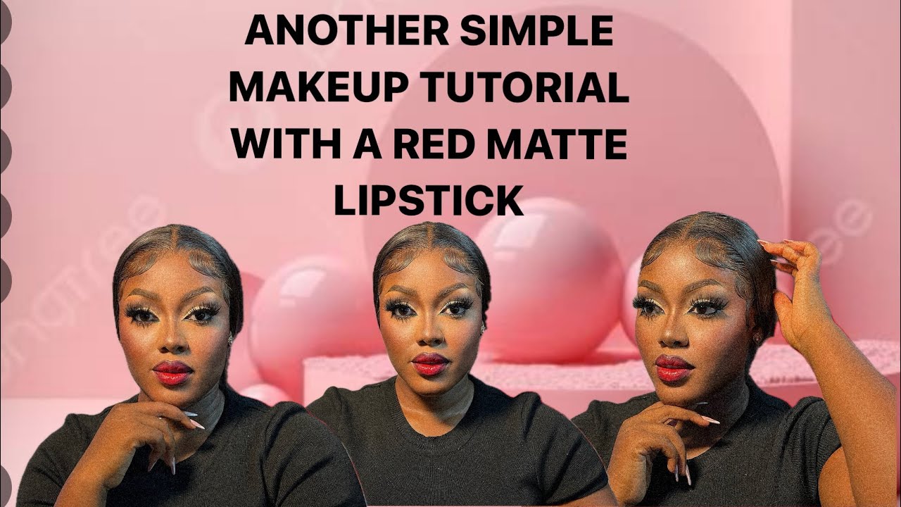 ANOTHER SIMPLE MAKEUP TUTORIAL WITH A RED LIPSTICK 💄 - YouTube