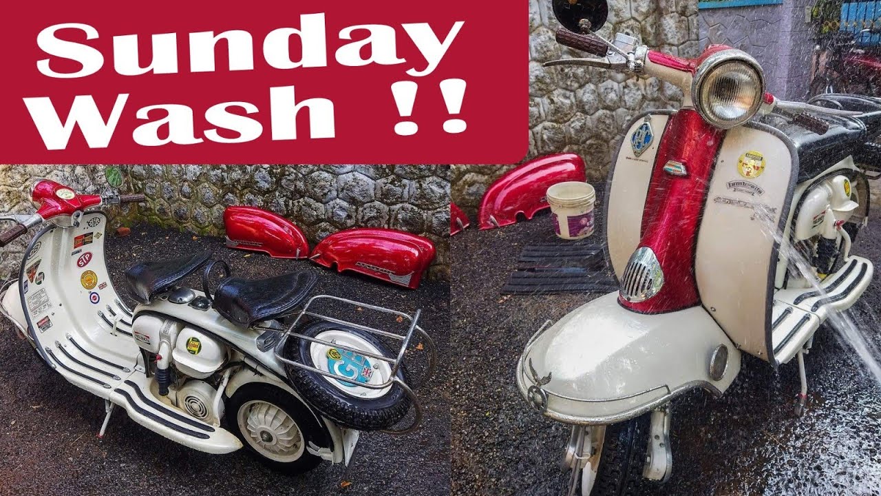SUNDAY WASH ♥️🤍♥️ 1967 LAMBRETTA LI 150 - YouTube