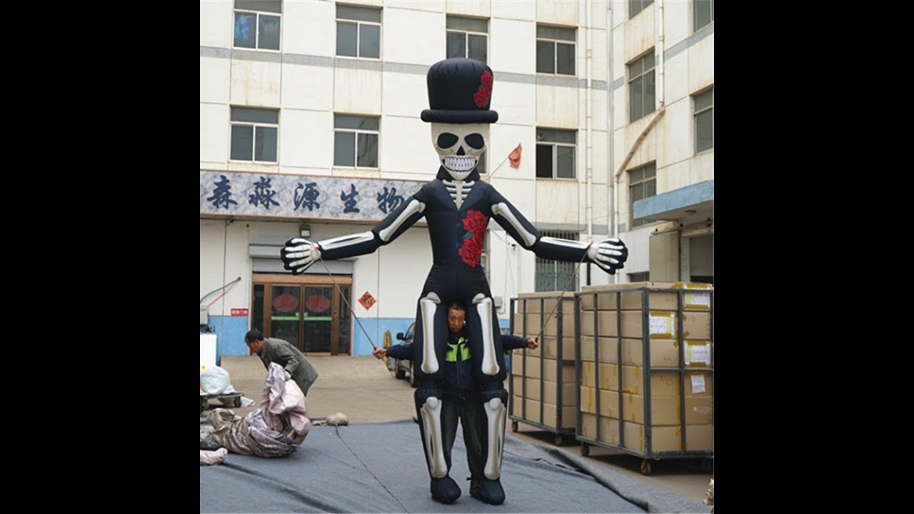 inflatable walking devil skeleton puppet costume how to decorate city ...