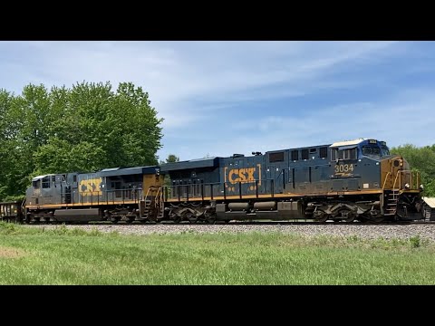M326-27 with CSXT #3034 CSXT #5489 and 128 cars (5/27/23) - YouTube
