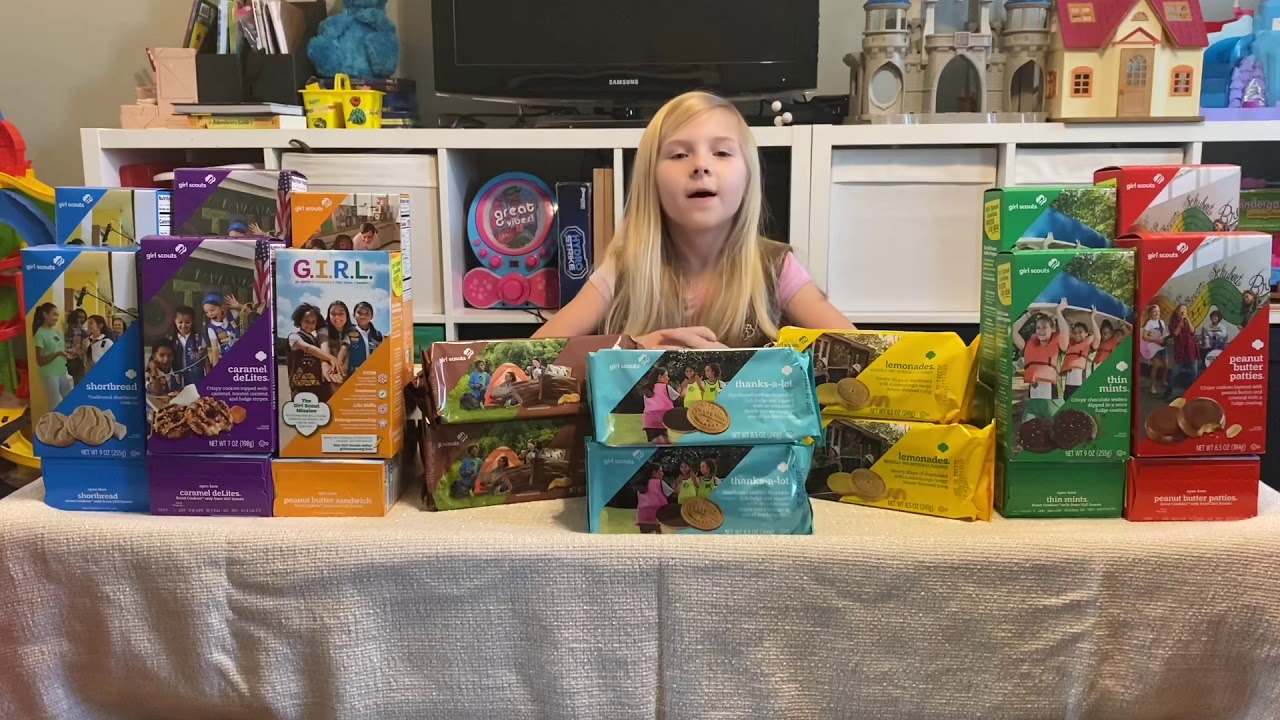 Hailey selling Girl Scout Cookies 2020 - YouTube