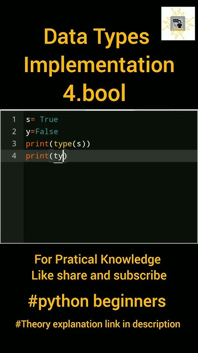 boolean Data Type in Python.Fundamental datatype #pythonbeginners #code_implementation #shorts ...
