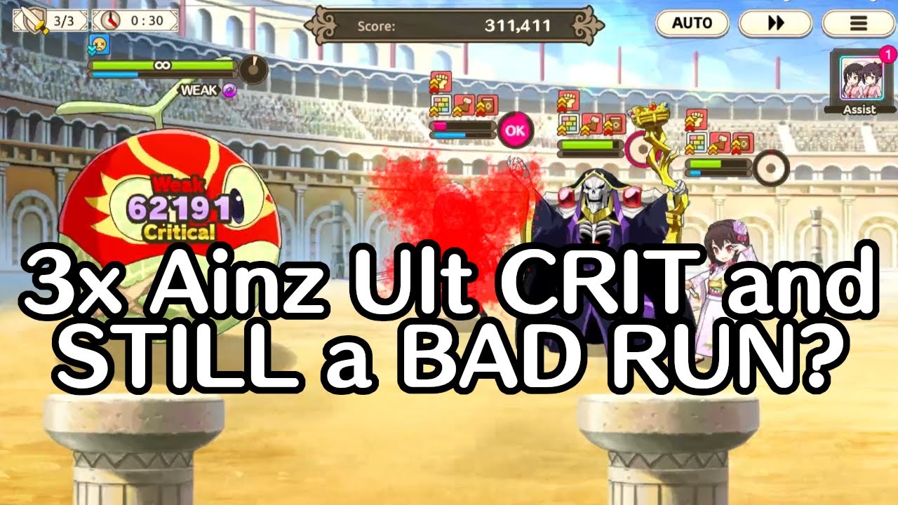 3x Ainz ULT CRIT and STILL a BAD RUN? Muscle Melon Dark Arena - YouTube
