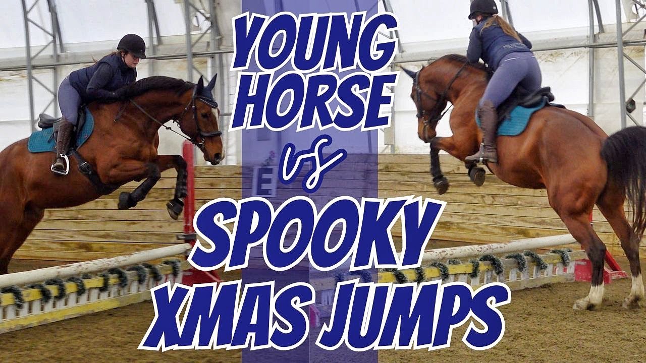 CHRISTMAS CHAOS: Jumping SPOOKY jumps with my young horse ...