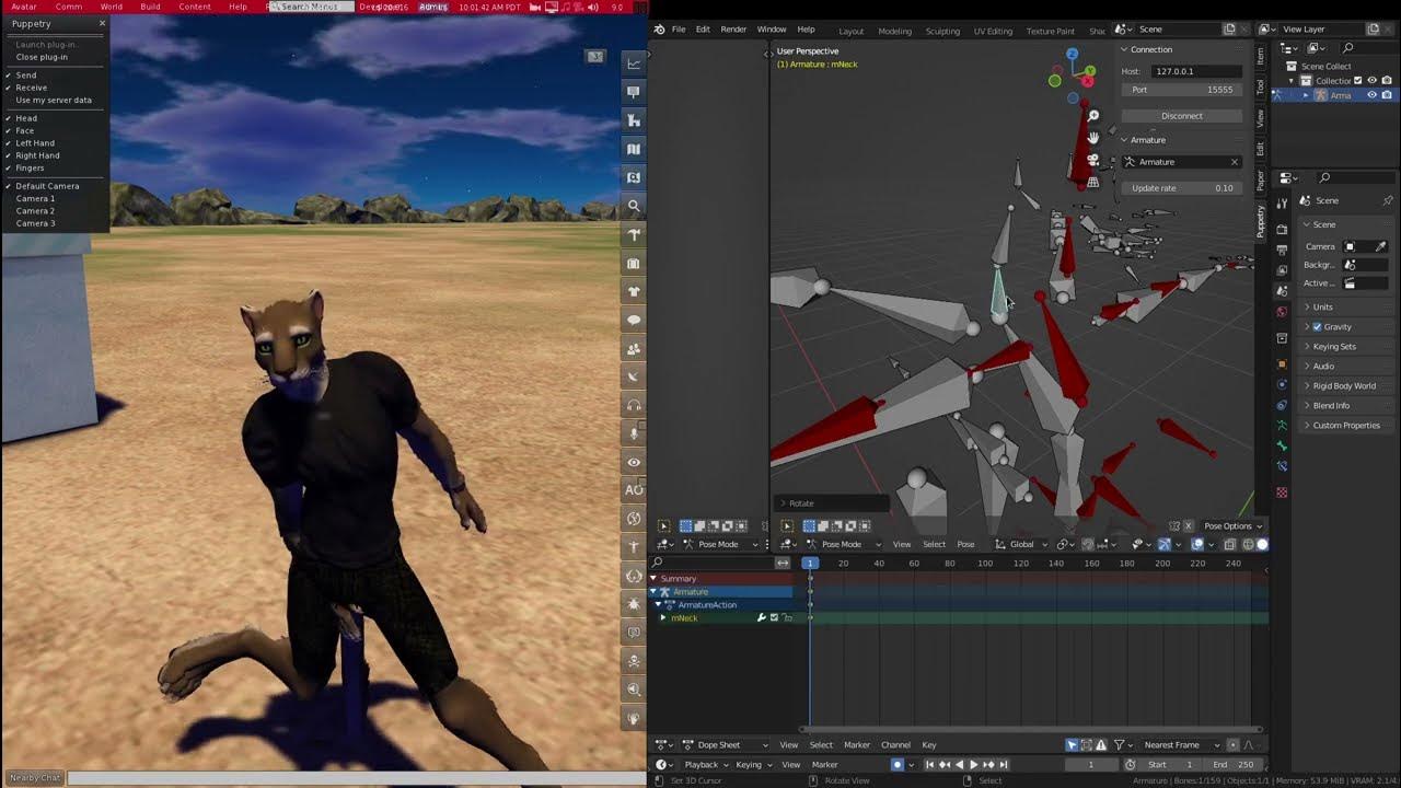 Second Life / Blender Puppetry Demo - YouTube