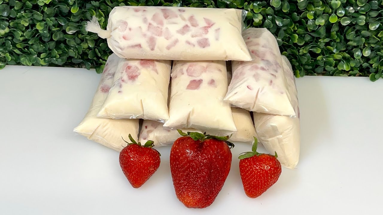 Bolis De Fresas Con Crema Receta Fácil 🍓🍓😋😋 - YouTube