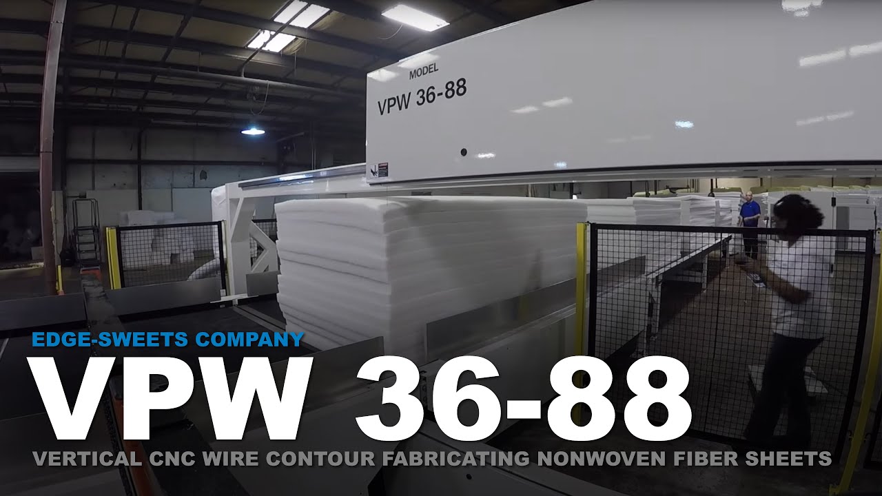 VPW 36-88 - Vertical CNC Wire Contour Saw Cutting Nonwoven Fiber Sheets ...