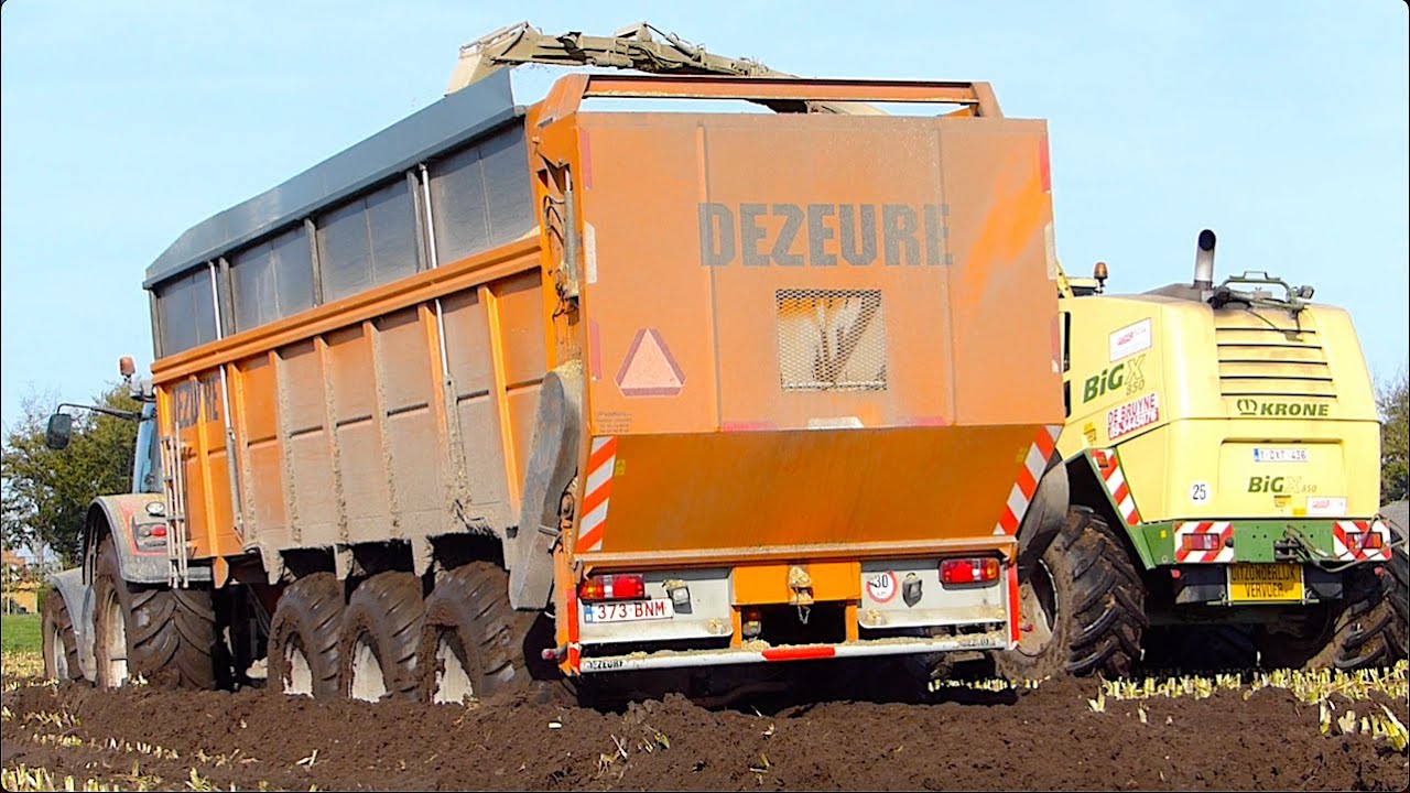 Belgian Mud Wrestling in Maize | Krone BiG X 850 on Tracks | Dezeure ...