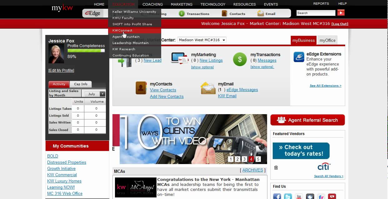 A quick tour of mykw.kw.com - YouTube