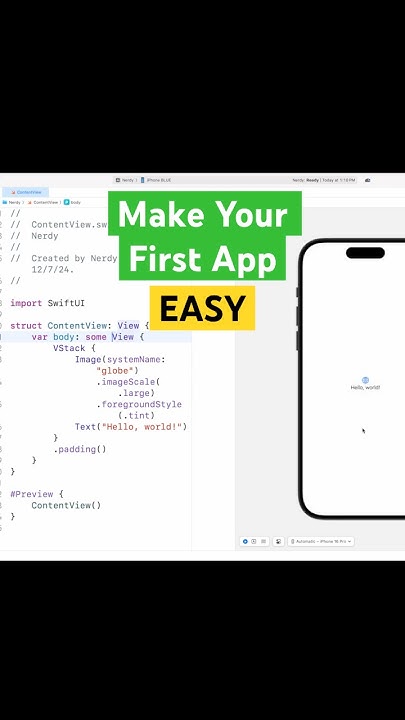 Make Your First iPhone App Easily #swiftui #Xcode #swift #afrotech - YouTube