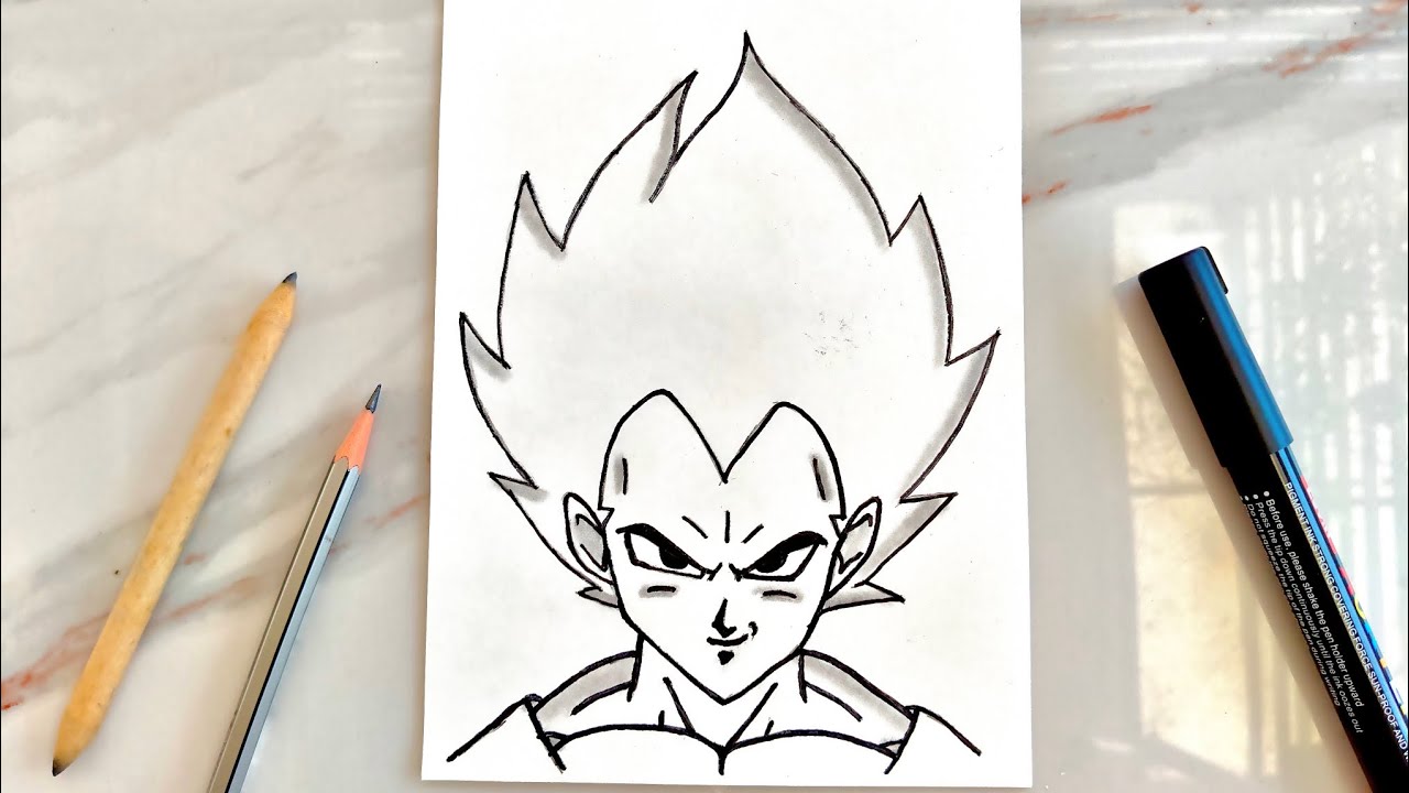 how to draw Vegeta | Easy Drawing For Beginners - YouTube