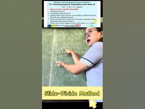 Factoring General Trinomial, A ≠ 1 (Slide-Divide Method) - YouTube