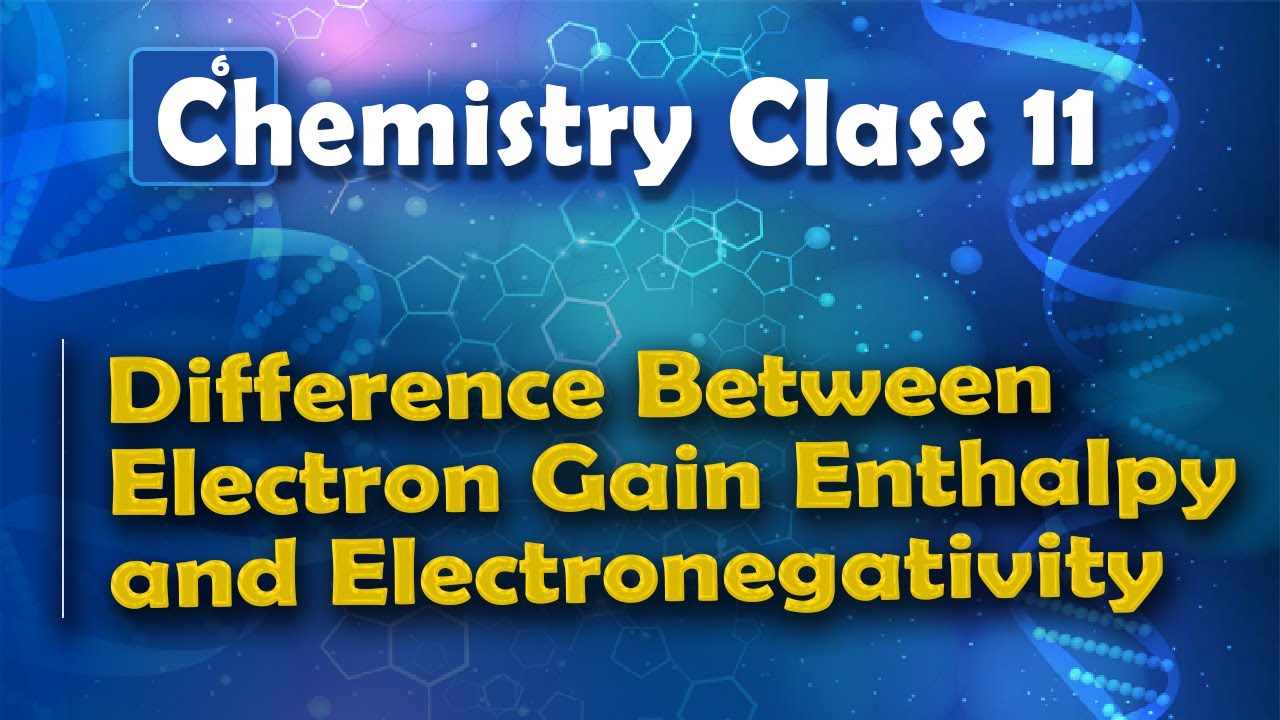 Difference Between Electron Gain Enthalpy and Electronegativity - Periodic table - YouTube