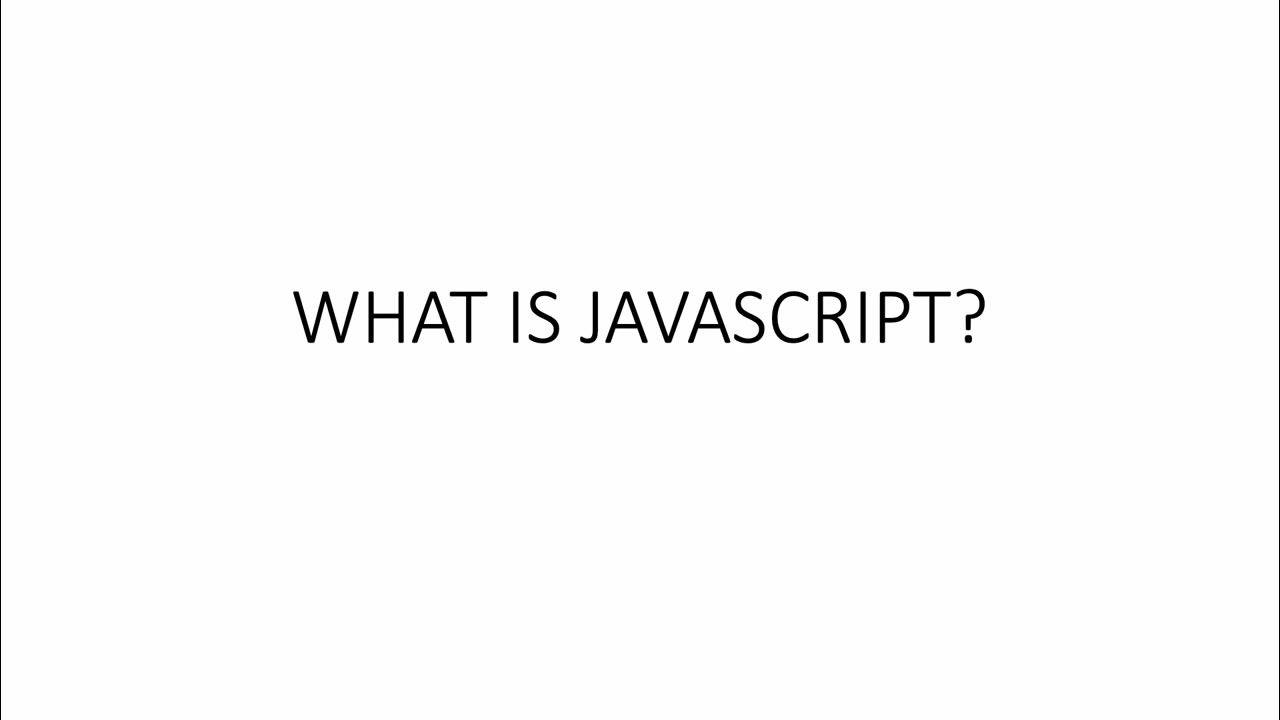 Ep 1 : What is Javascript? - YouTube
