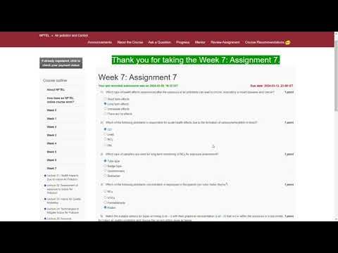 Air pollution and Control Week 7 assignment answers | Jan-Apr 2024 - YouTube