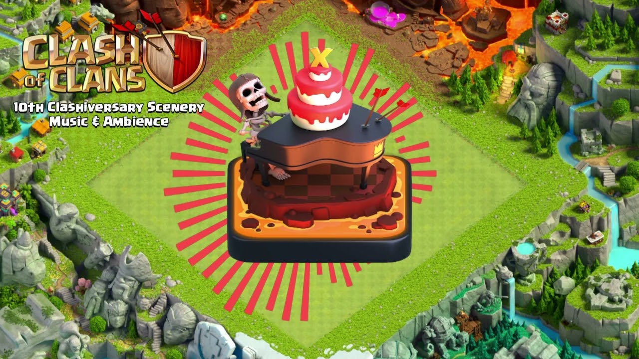 10th Clashiversary Scenery Ambience & Music | Clash of Clans - YouTube