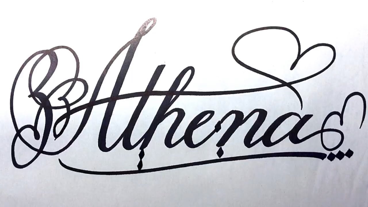 Athena Name Signature Calligraphy Status | #moderncalligraphy #cursive ...