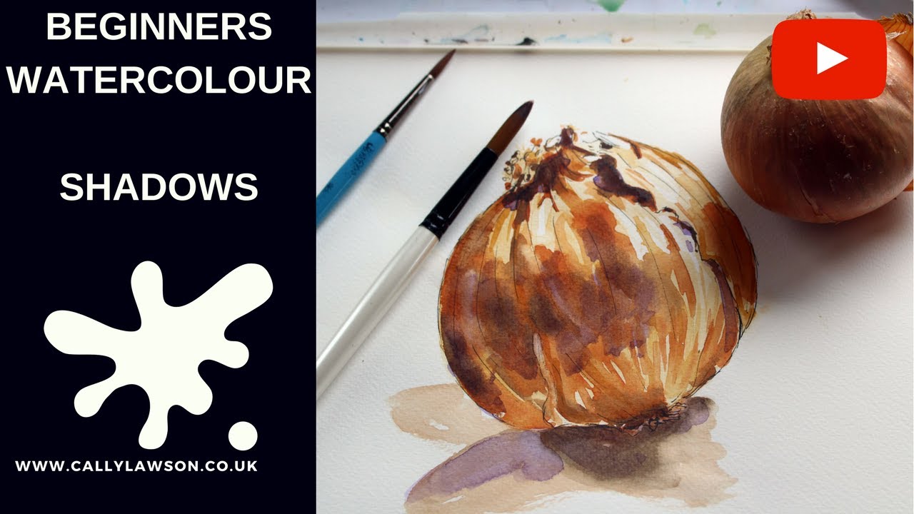 Beginners watercolour - How to paint shadows - Easy still life - YouTube