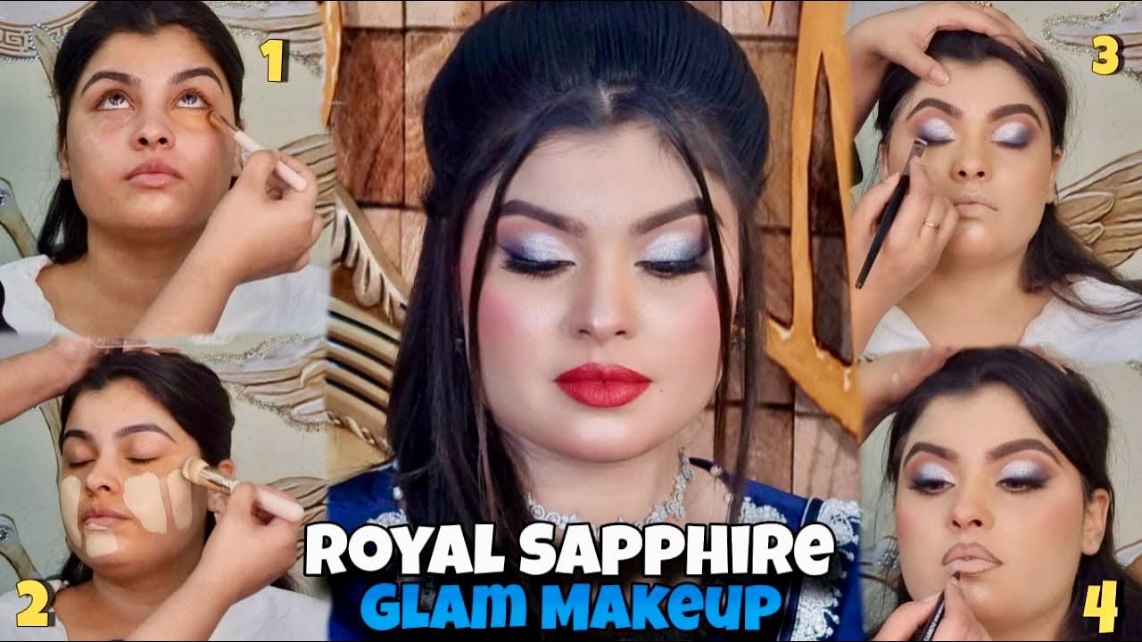 Sapphire Blue Glam Makeup Tutorial 💄 | Royal Eye Look Step-by-Step ...