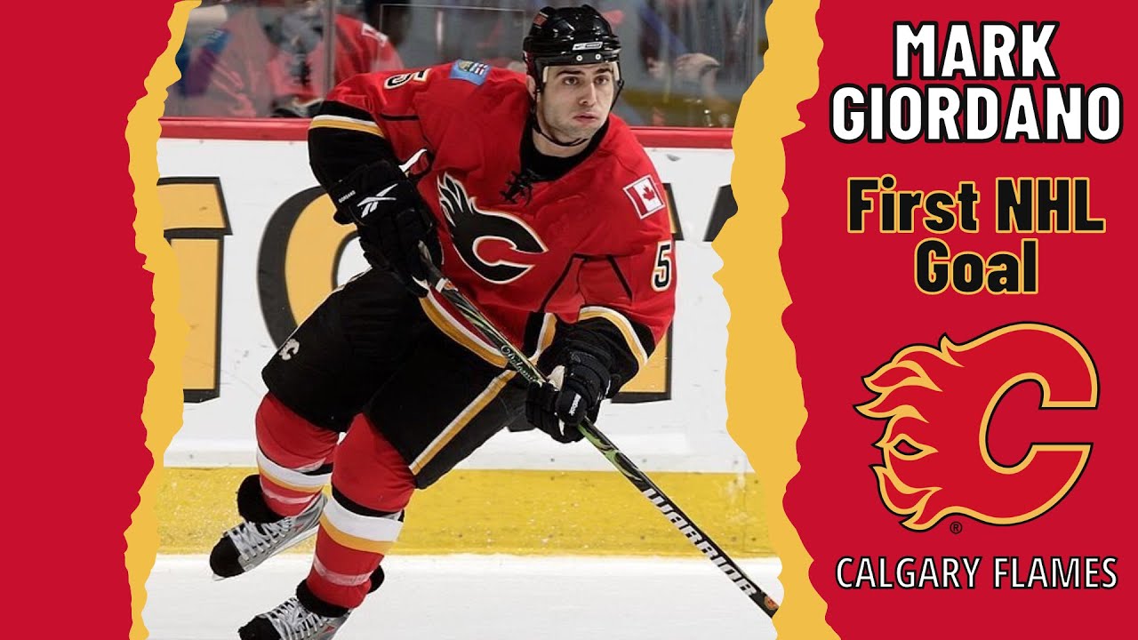 Mark Giordano #5 (Calgary Flames) first NHL goal Oct 14, 2006 (Classic ...