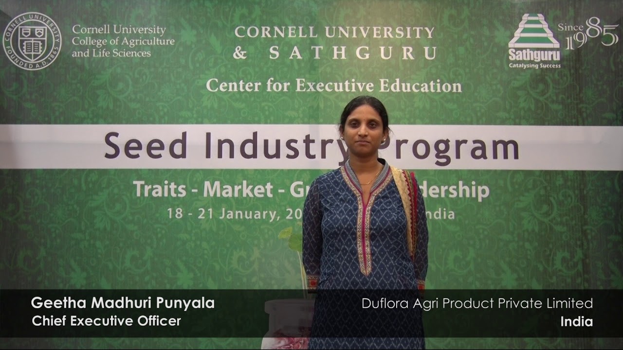 Cornell Sathguru Seed Industry Program - Past Participants Feedback ...