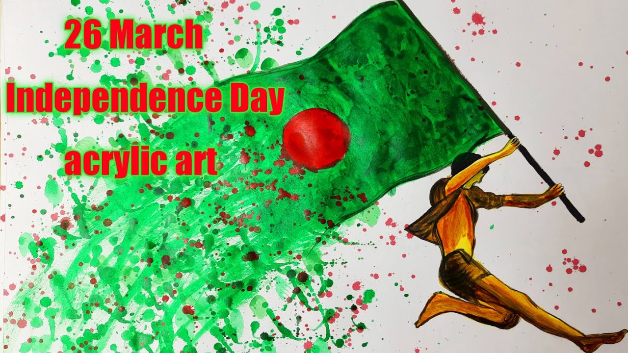 26 March Independence Day Drawing with acrylic color - YouTube