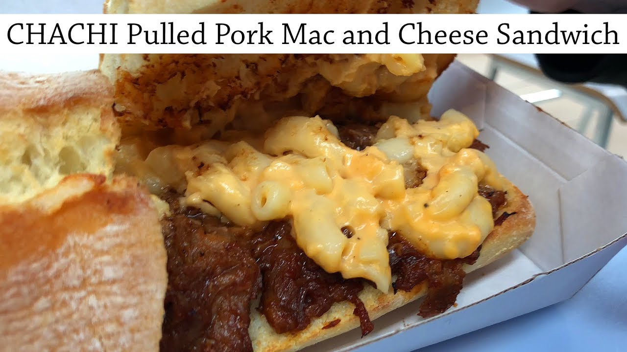 Chachi Pulled Pork Mac and Cheese Sandwich - YouTube