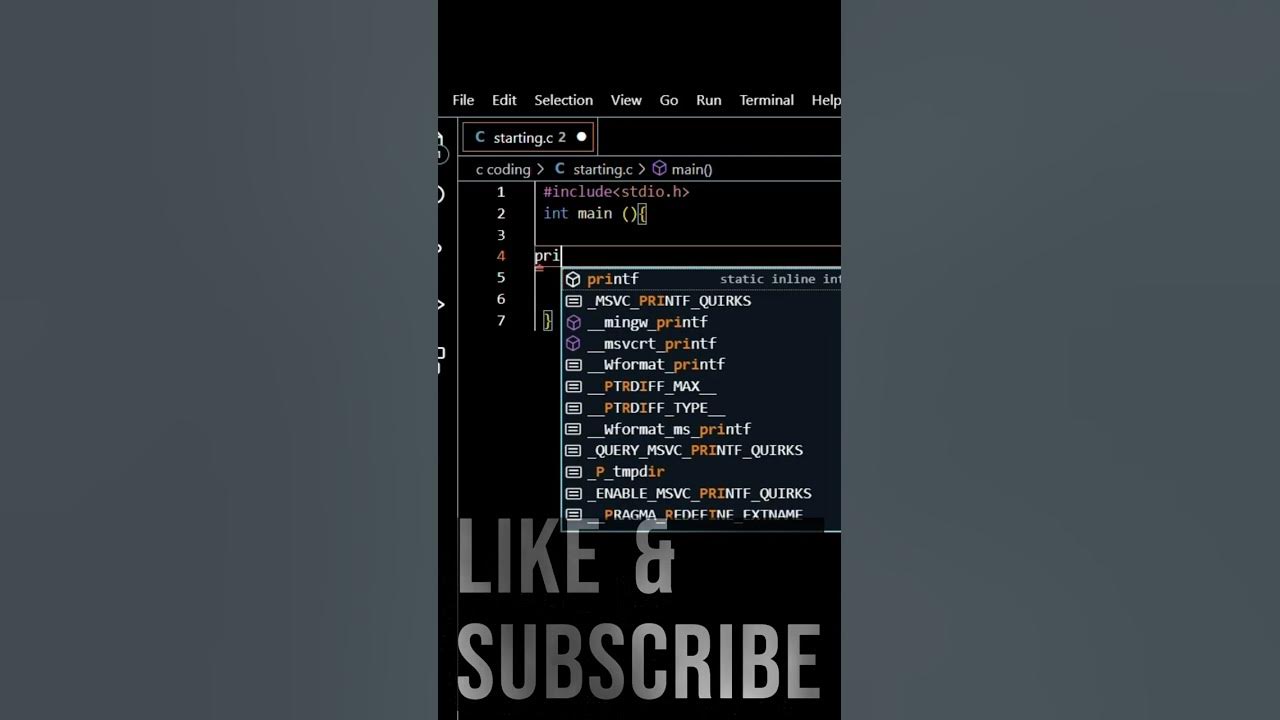 C Language Coding Printing Hello World Coding Programming Coding Programming Ytshorts