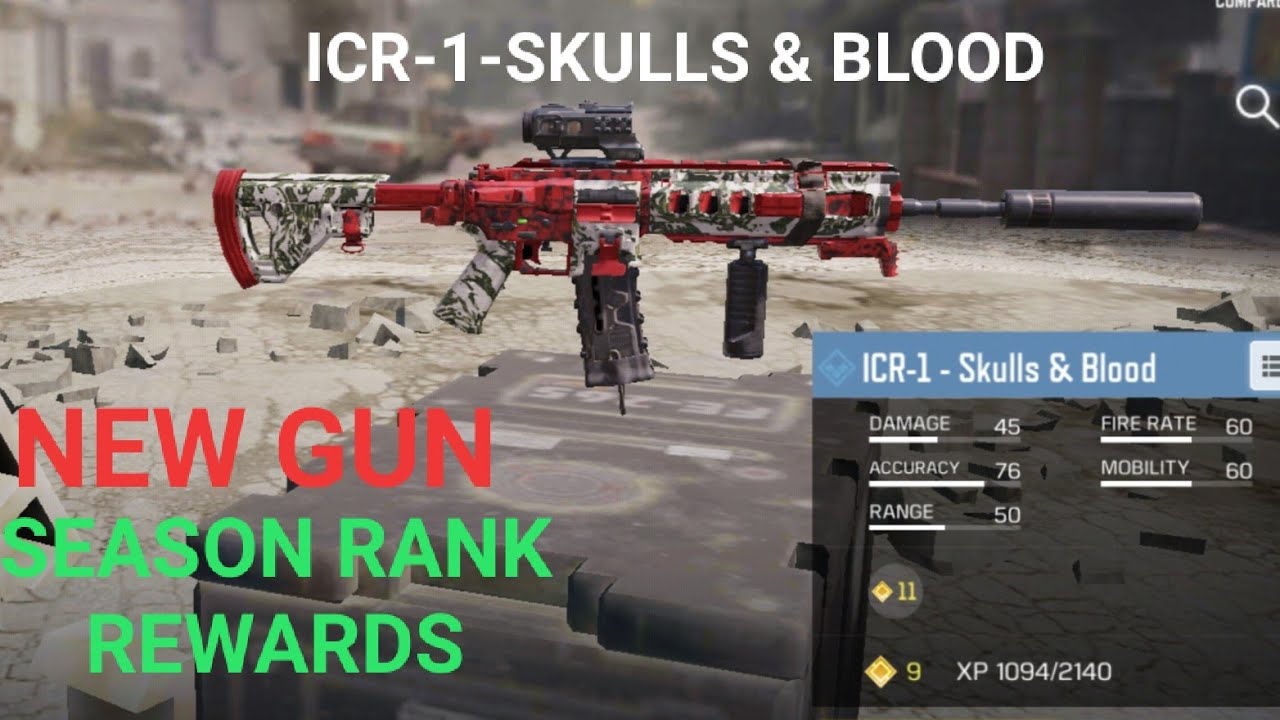 NEW GUN | ICR-1 SKULL AND BLOOD | Gameplay | Call of duty mobile ...