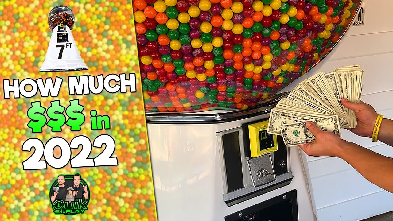 How Much Has Our GIANT Gumball Machine Made In 2022?! - YouTube