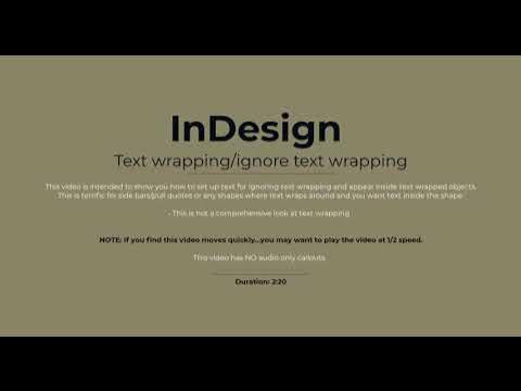 GRA220 -- InDesign: Text wrapping/Ignore text wrapping - YouTube