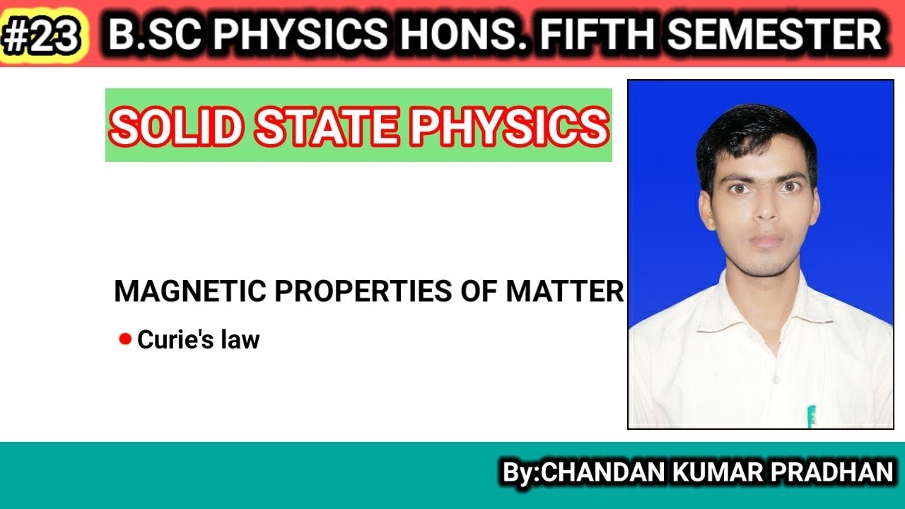 SOLID STATE PHYSICS: Curie's law - YouTube