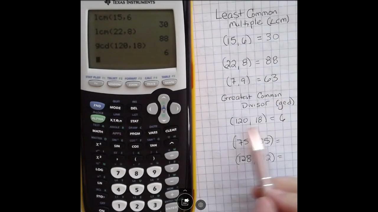 TI 84 Plus - Find the Least Common Multiple (lcm) and Greatest Common ...