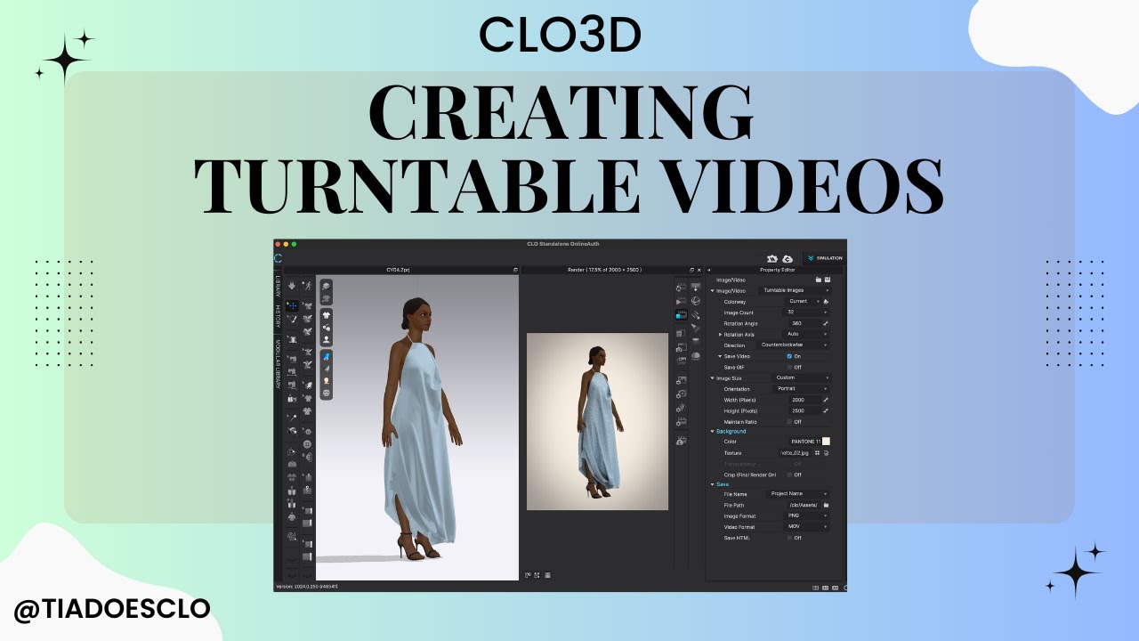 How to Create a Turntable Video in CLO3D - YouTube