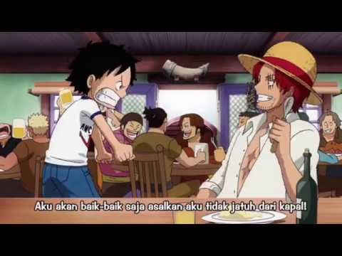 penyebab luka pelipis mata luffy dan pertemuan luffy x shanks - YouTube