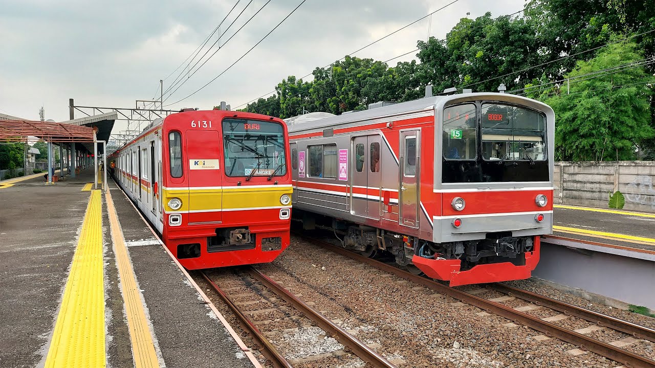 Kompilasi Kereta KRL Commuter Line di Stasiun Pasar Minggu! JR 205, TM ...