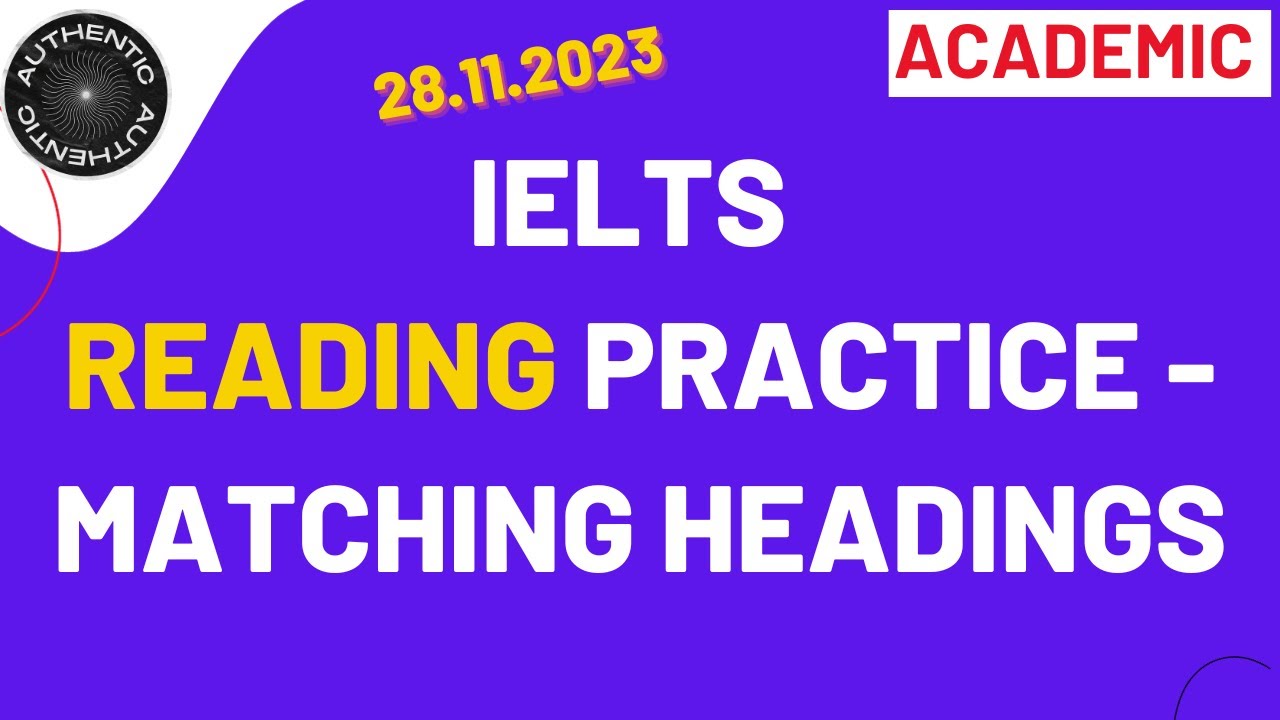 IELTS Academic Reading Practice Test | Matching Headings | 28.11.2023 ...