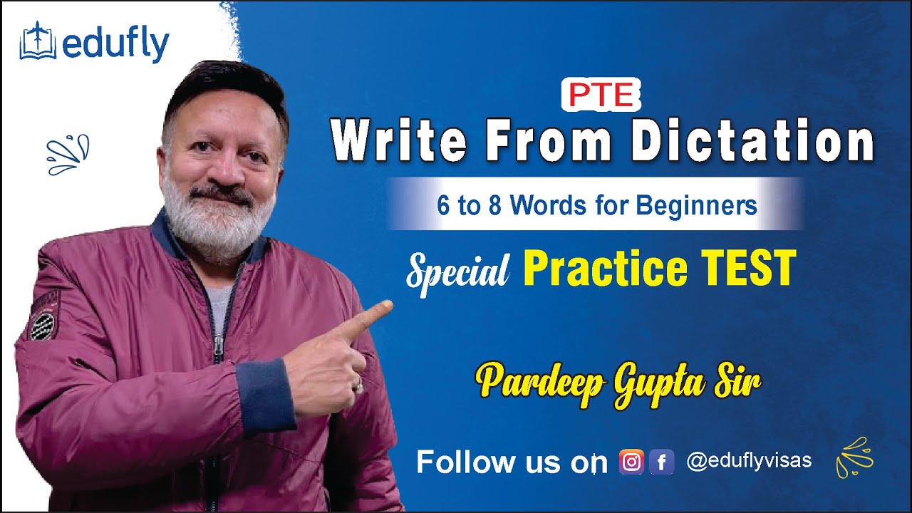 Write from Dictation | PTE Practice Test | Pardip Gupta Sir | #pte # ...