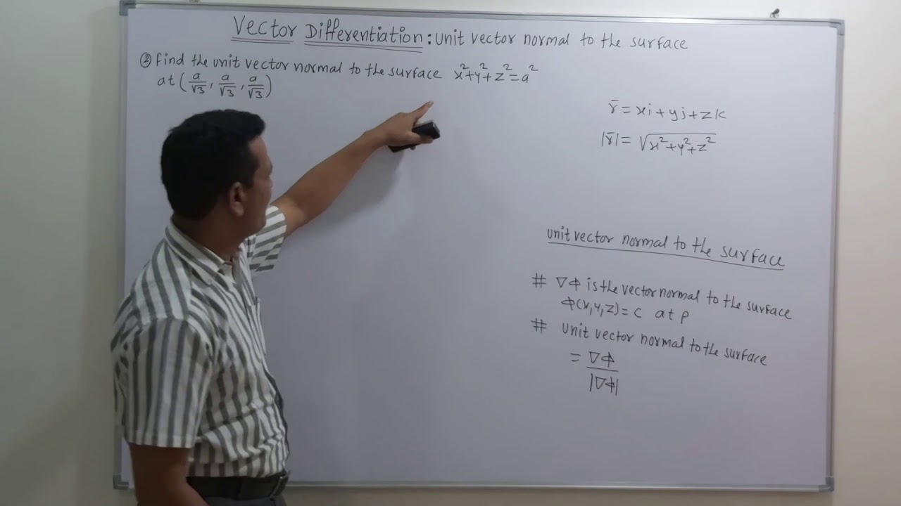 Vector differentiation- Unit Vector Normal to the surface - YouTube