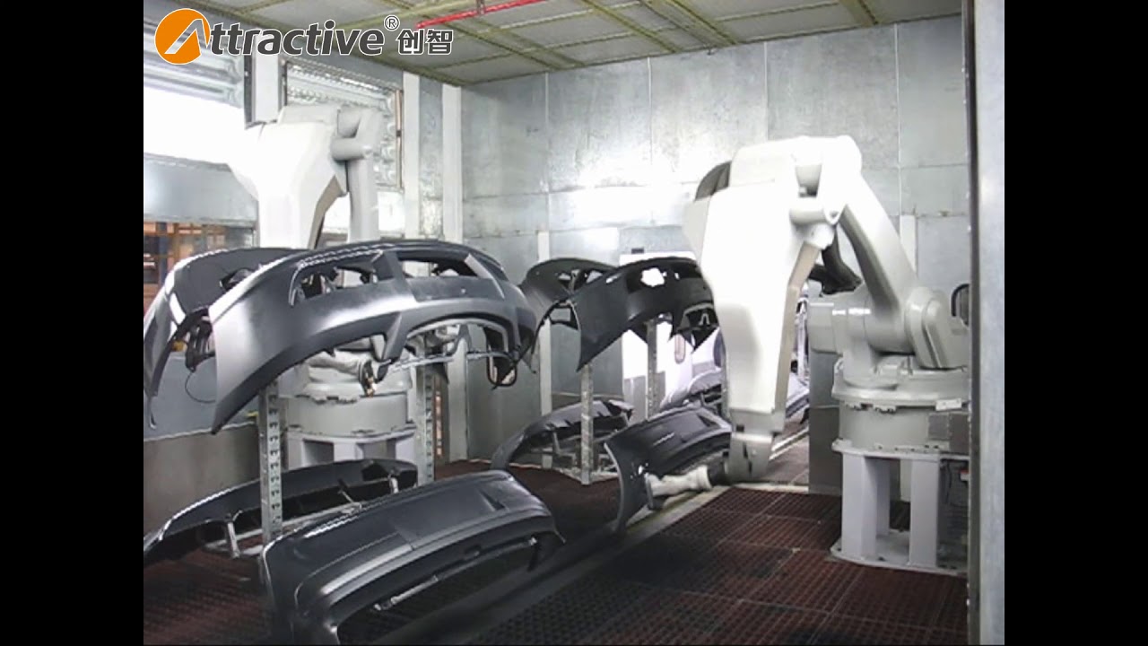 Automobile bumper painting production line - YouTube