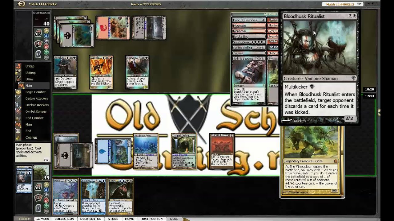 MTGO EDH Mimeoplasm vs Lyzolda - YouTube